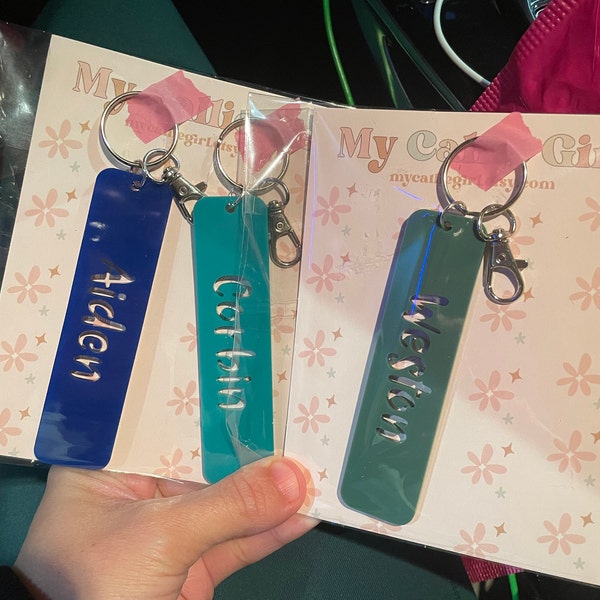 Backpack Tag, Bag Tag, Backpack Name Tag, Name Keychain, Acrylic Name ...