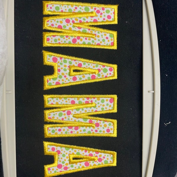 MAMA Embroidery Design Applique Split for Repositional Hoop Hooping 4x4 ...