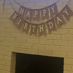 Happy Birthday Burlap Banner, Happy Birthday Bunting, Happy Birthday ...