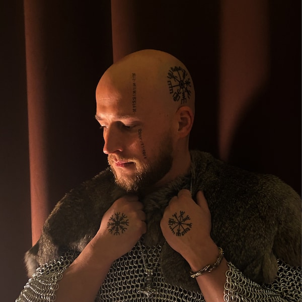 Floki Head Tattoo Vikings for Cosplay. Includes Both Sides of the Head ...