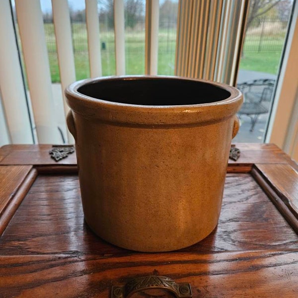Antique Crock ~ 2 Gallon Crock ~ Vintage Crock With Drilled Hole in the ...