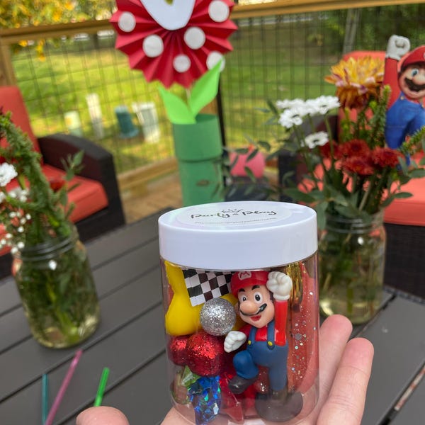 Mario Dough Jar Favor,play Dough Kit,kids Party Favor,sensory Toys ...