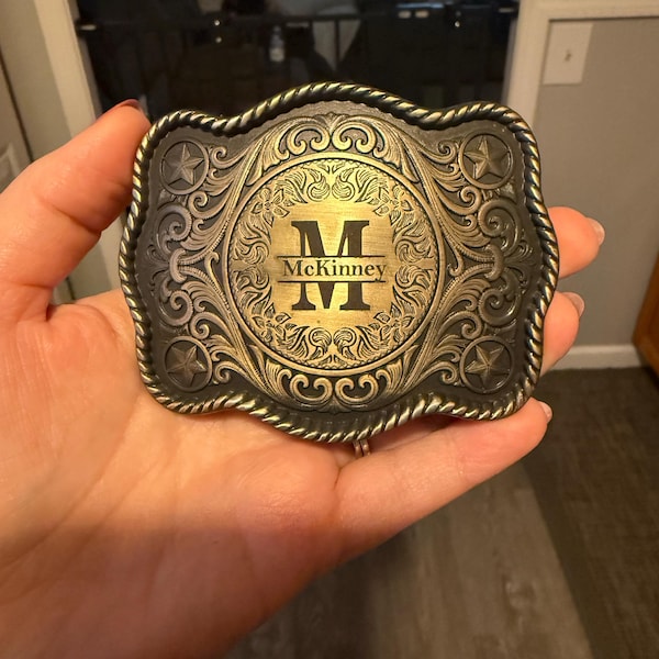 Personalized Western Belt Buckles Men Women, Initial Replacement Cowboy ...