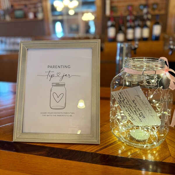 Parenting Tip Jar Sign and Advice Card for the Parents to Be | Baby ...