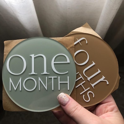 Gender Neutral Acrylic Baby Milestone Markers for Babys First Year ...
