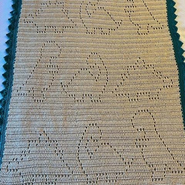Filet Crochet Blanket Pattern Bee Blanket Crochet Pattern Filet Blanket ...