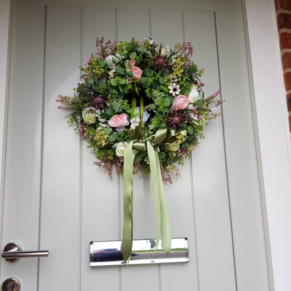 Spring Nordic Green Wreath - Etsy UK