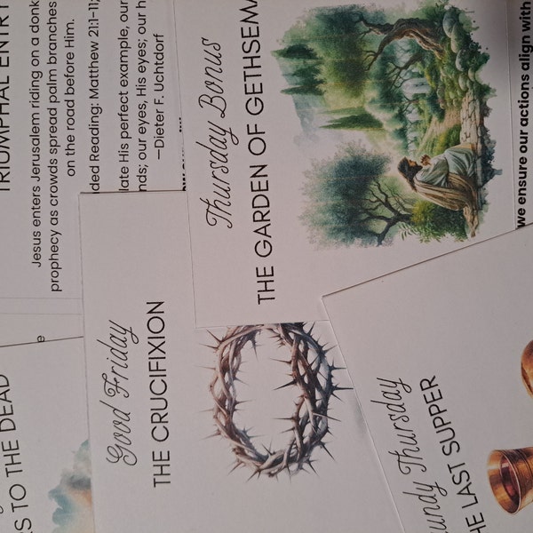 LDS Holy Week Study Cards Printable, Easter Scripture Cards, LDS Easter ...