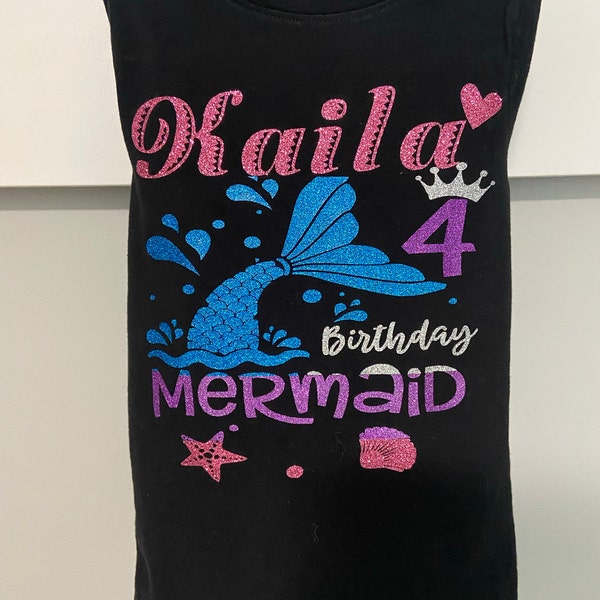 Mermaid Birthday Family Bundle Svg, Mermaid Tail Svg, Mermaid Girl Svg ...
