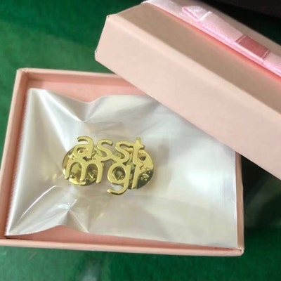 Personalized Name Jewelry, Custom Name Brooch, Gold Name Brooch, Rose ...