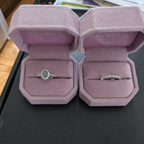 Starry Night & Trees Couples Ring Set- Galaxy Sandstone His and Hers ...