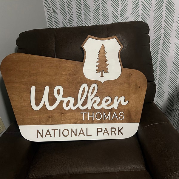 Personalized National Park Wood Sign | Neutral Nursery Decor | National ...