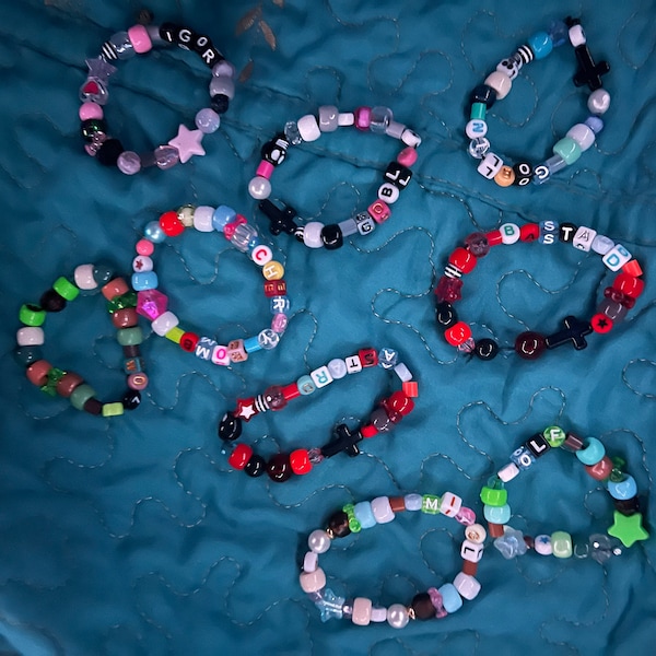 Kawaii Y2K Kidcore Cute Neon Rave Rainbow Random Pony Beads Kandi ...