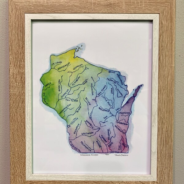 Fox Cities Wisconsin Typography Map Art Print by James Steeno fox ...