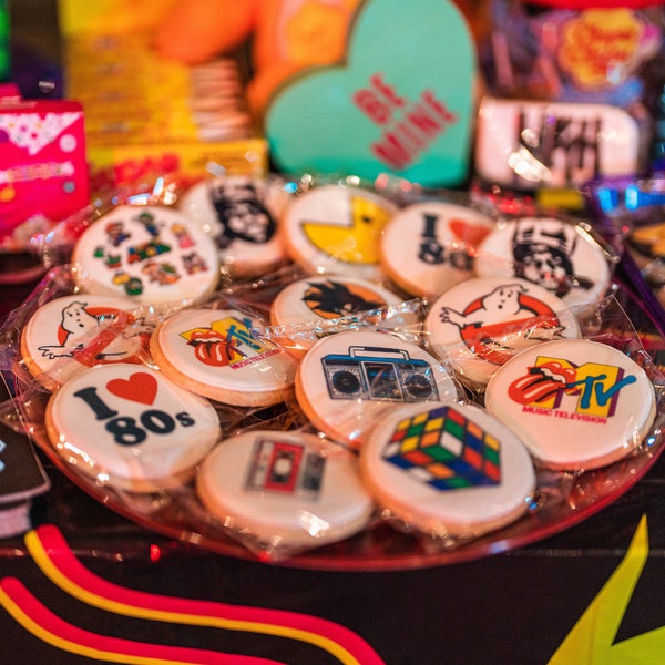 1980s Themed Decorated Sugar Cookies 80s Party Favors 1980s Themed ...