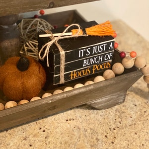 Halloween Mini Wood Book Stack/ Halloween Wood Book Stack/ Wood Books ...