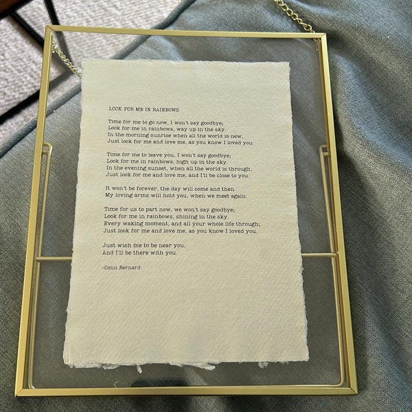 Custom Poem Print, Old Typewriter Font, Custom Poem, Framed Poem ...