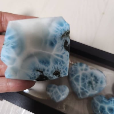 496g Super Blue Larimar Stone on Matrix, Rough Raw Mineral Specimen ...