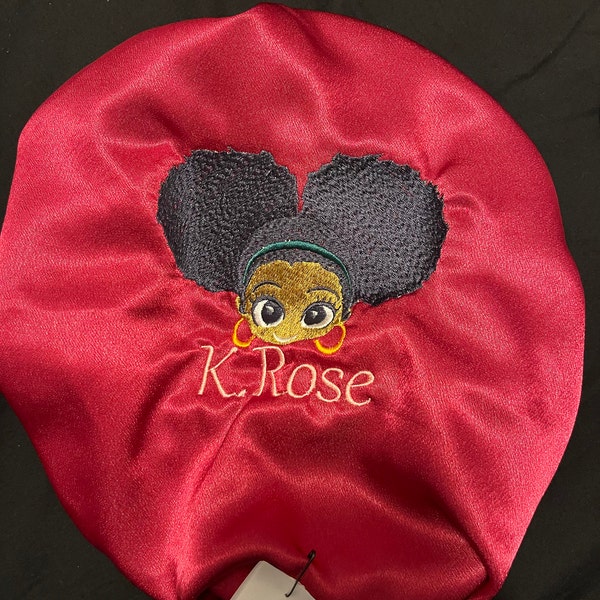 Valentine's Day Hair Bonnet/satin ADULT Bonnet/love Bonnet/ Embroidered ...