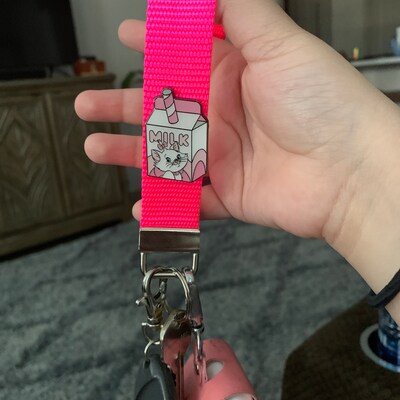 Neon Hot Pink Key Fob Wristlet 3 or 5.5 - Etsy