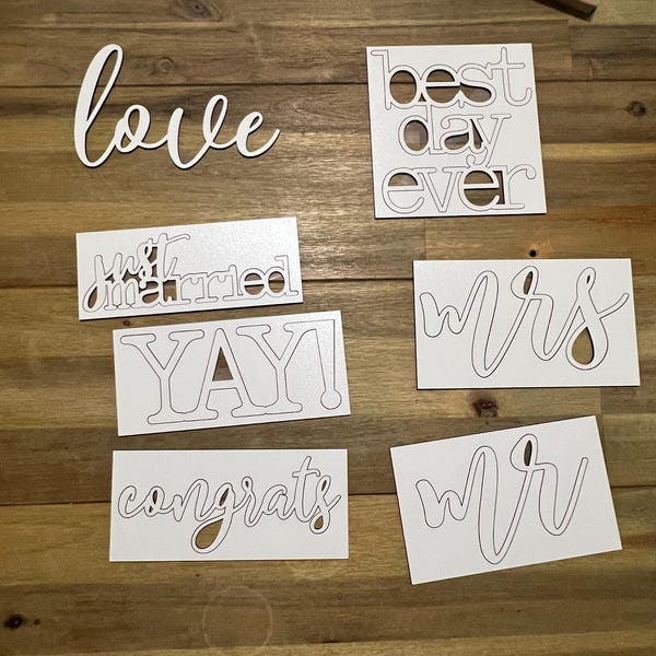 Wedding Photo Booth Props | Word Cutouts for Wedding Photo Booth | DIY ...