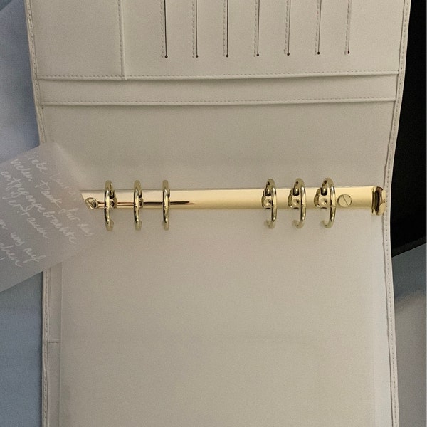 A5 Organizer "ivory" Refillable | Binder, Vegan Leather Ring Binder ...