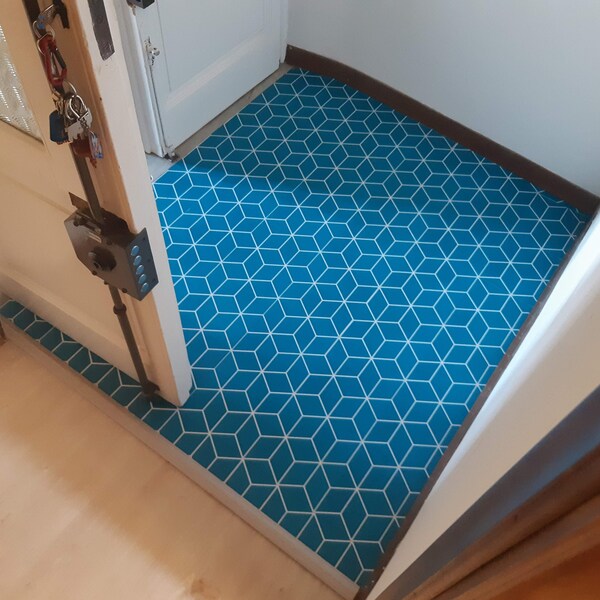 Blue Modern Tile Stickers, Mosaic, Suitable for Wall and Floor ...