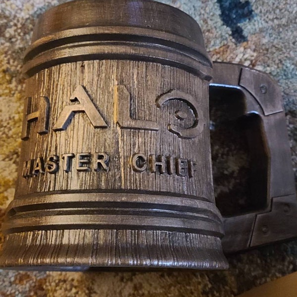 Halo Wooden Beer Mug, Master Shief Beer Stein, Groomsman Gift ...