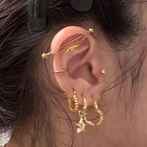 Heart Symbol Conch Chain, Conch Chain, Ear Piercing Chain, Conch ...