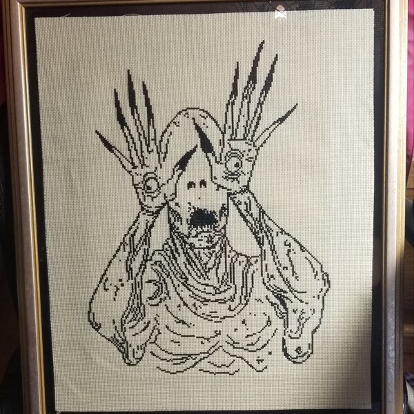 Pan's Pale Monster Cross Stitch Pattern Horror Gift for Goth X-stitch ...