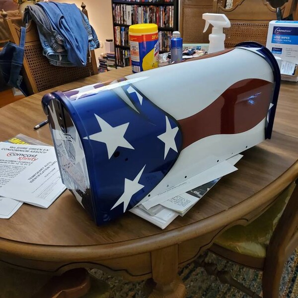 Custom Painted American Flag Mailbox - Etsy