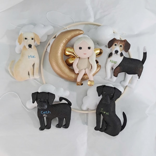 Custom Dog Baby Mobile, Personalized Baby Nursery, Puppy Baby Mobile ...