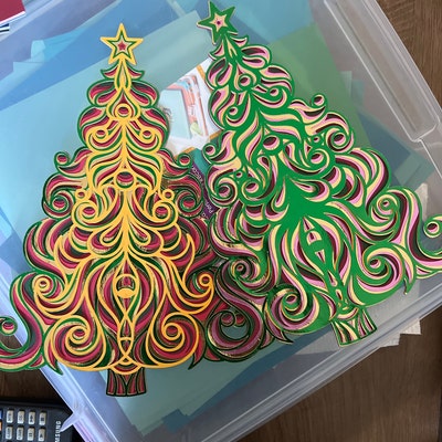 Christmas Tree 3D Zentangle Svg Files, Multilayer Panel for Laser ...