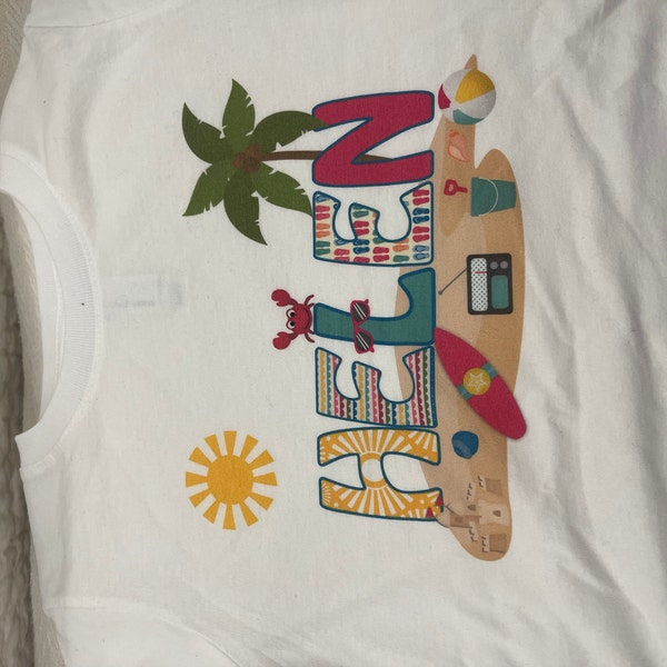 Personalized Beach Tee || Boy & Girl Options || Beachy Toddler Tee ...