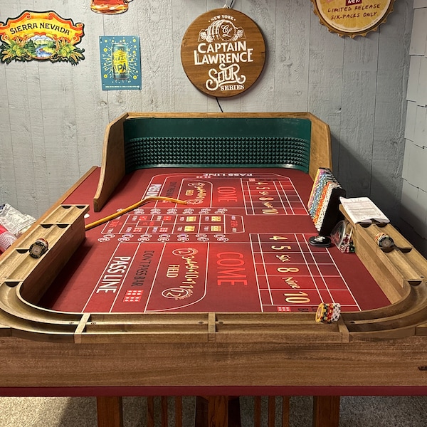 Practice Craps Table Backboard/ Throwing End With Chip Rails/ Table Top ...