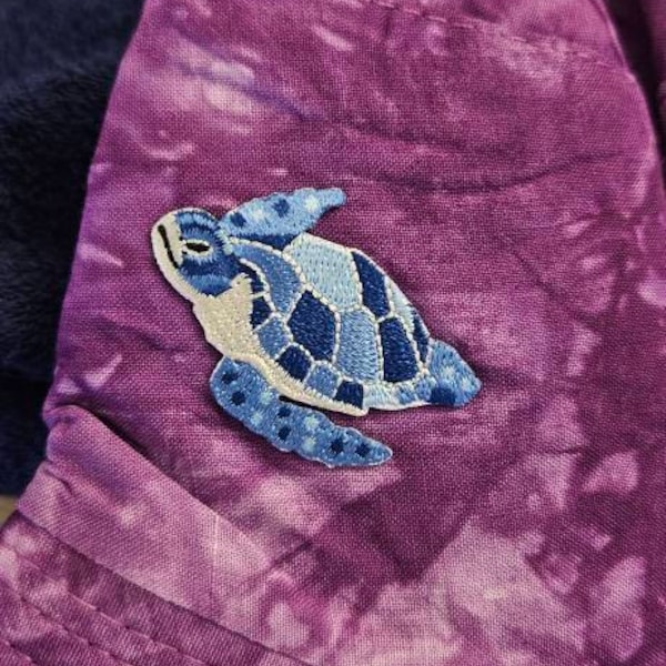 Stick-on Blue Sea Turtle Patch/turtle Badge/diy Embroidery/decorative ...