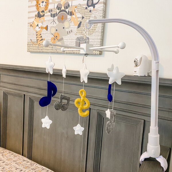 Music Note Mobile: Modern Nursery Musical Note Decor in Girl Room ...