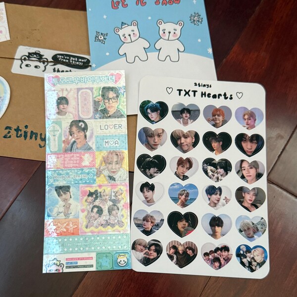 Txt Holo Deco Sticker Sheet 17 Pcs | Aesthetic Cute Kpop Stickers ...