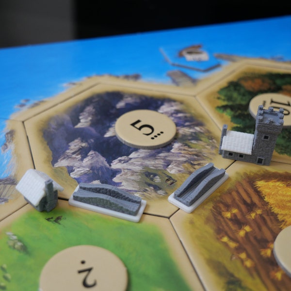 Custom 3d Printed Settlers of Catan Pieces With Optional Organizer Tray ...