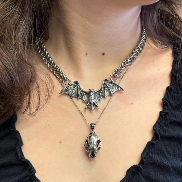 Bat Necklace, Gothic Necklace, Chainmaille - Etsy