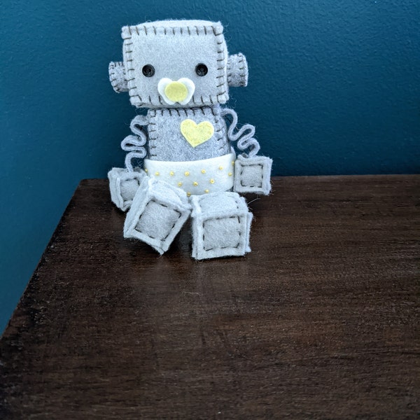 Baby Robot in a Diaper With Pacifier Pick Boy or Girl - Pink, Blue ...