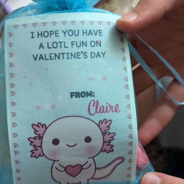 Cute Axolotl Valentine Cards for Classroom Girl Scout Exchange ...