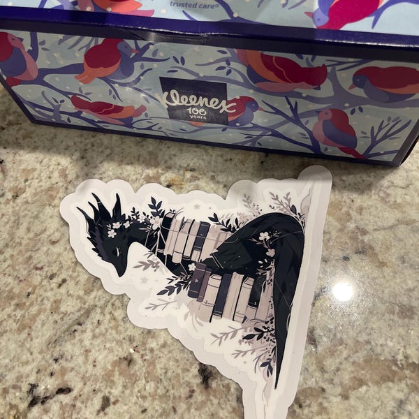 Cute Abraxos Wyvern Throne of Glass Sticker | Smell the Flowers - Etsy