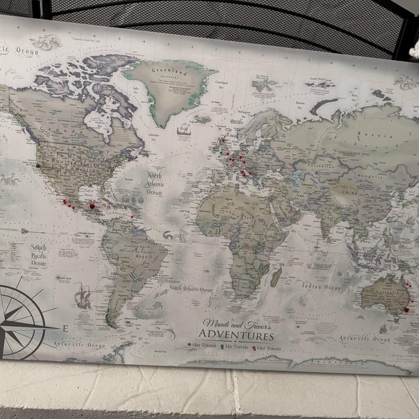 Giant World Map Wallpaper, Earth Wall Decal, Removable Sticker ...