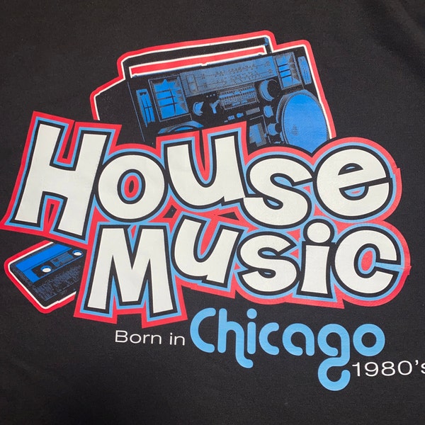 House Music Born in Chicago 1980's Night Club Party Rave T-shirt, Music ...