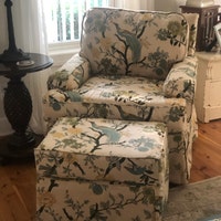 Ballard Designs WILLA PARCHMENT Exotic Bird Floral 100% Linen Drapery ...