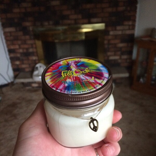 Patchouli Cederwood Scented Soy Candle | Hippyland | Full Circle ...