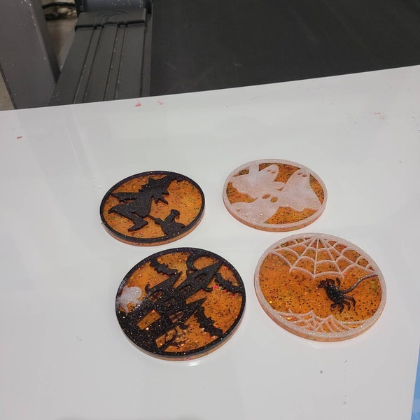 Layered Halloween Coaster Mold/boo! Scary Ghost Mold/creepy Crawlies ...