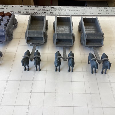 Horse & Wagon Cart Set 28mm Scale Fantasy Scatter Terrain Model for RPG ...