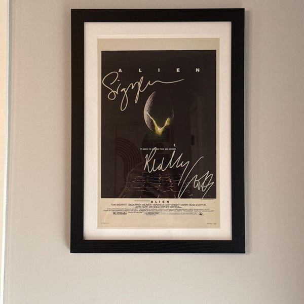 ALIEN Movie Poster Signed by Sigourney Weaver and Ridley Scott - COA ...